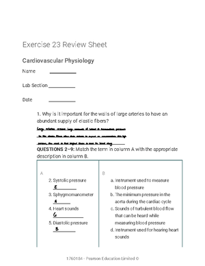 Chapter 29 - completed lab assignment - Exercise 29 Review Sheet ...