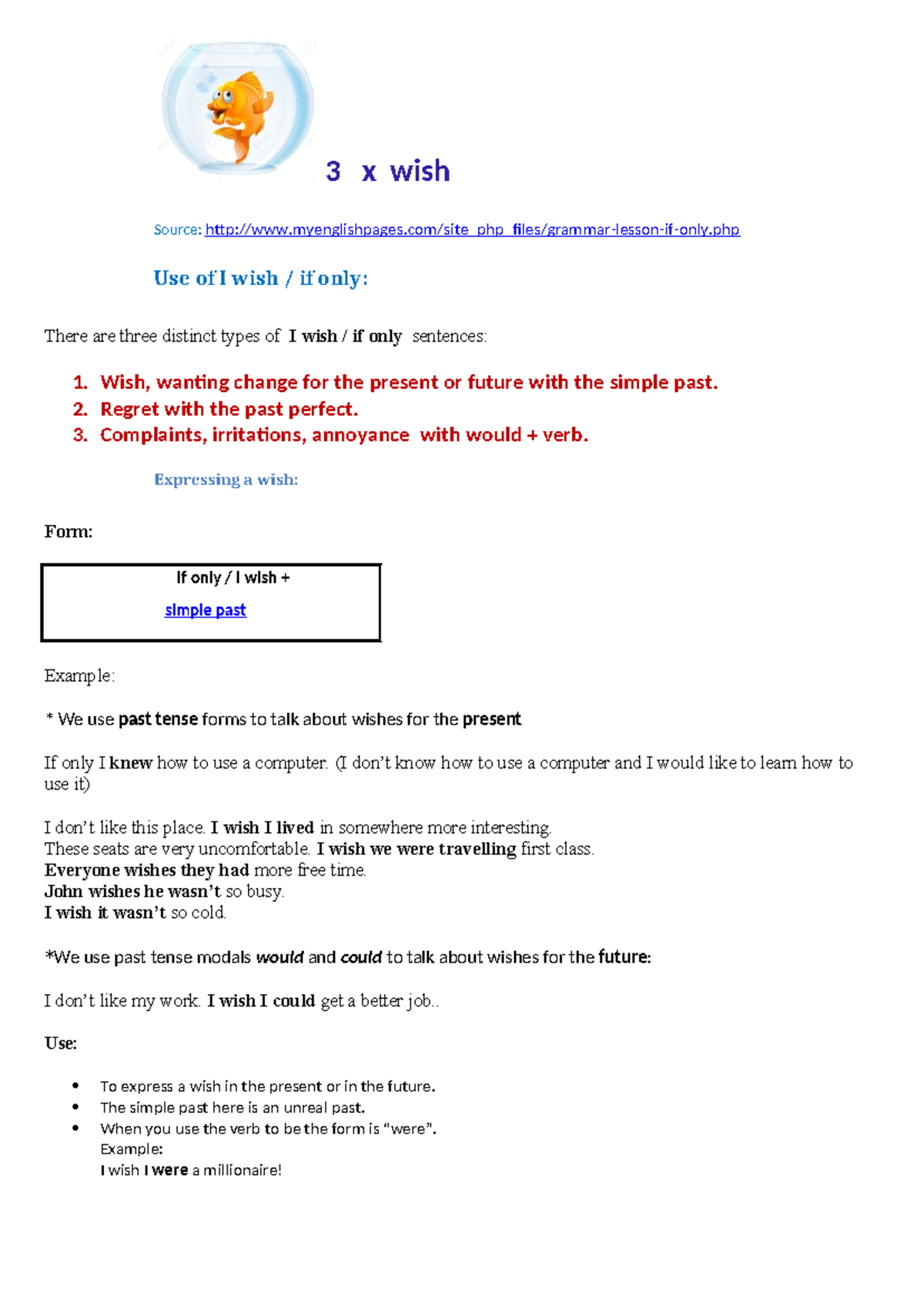 Kserówki ang - wish - 3 x wish Source: myenglishpages/site_php_files ...