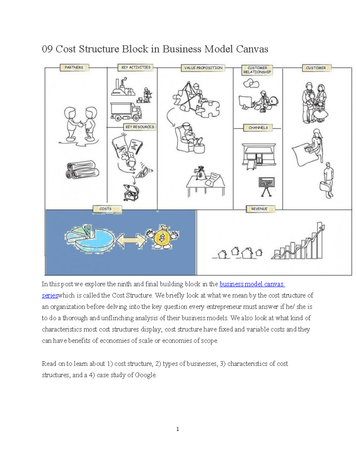 09 Cost Structure Block in Business Model Canvas - We briefly look at ...