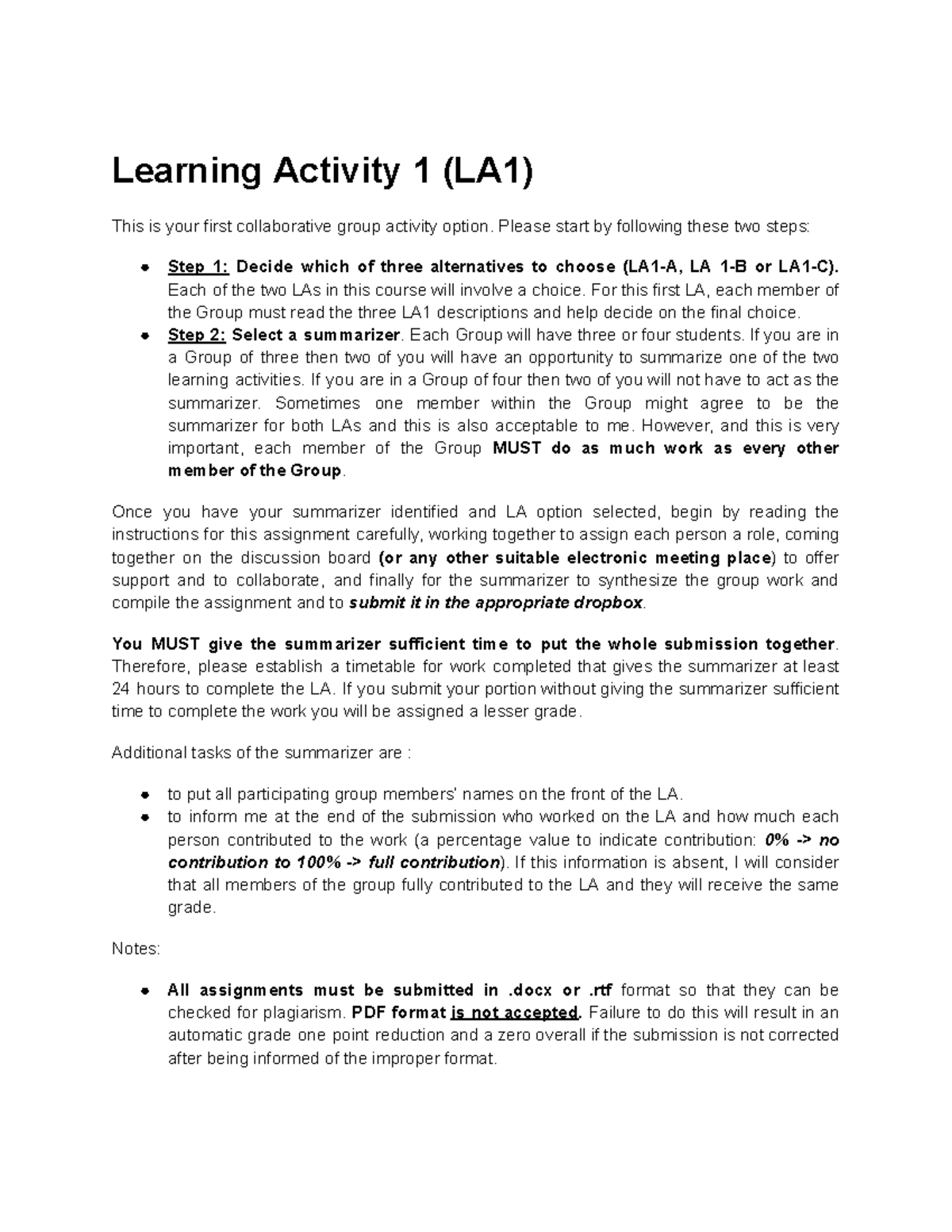 AS101-Learning Activity 1 (LA1) - Learning Activity 1 (LA1) This is ...