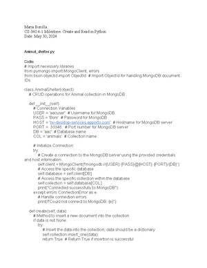 Module 2 Assignment CS 340 - 1. Access the dataset for this assignment, city_inspections, in the ...