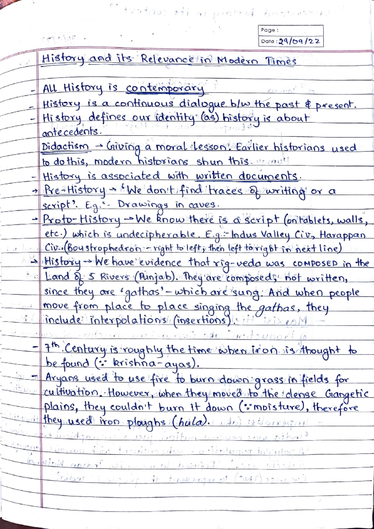 My history notes - Page : Date : History and its Relevance in Modern ...