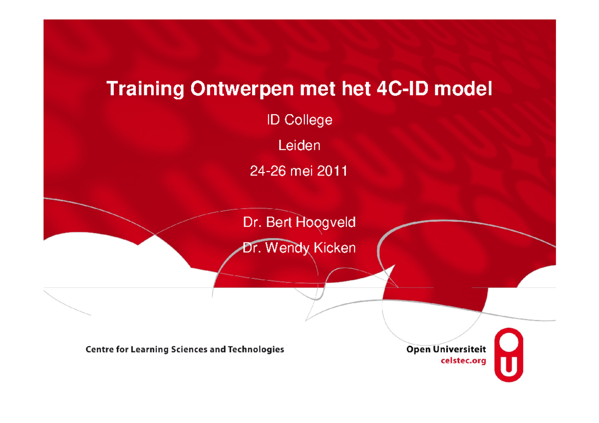 4CID training ID College Welzijn - Training Ontwerpen met het 4C-ID ...
