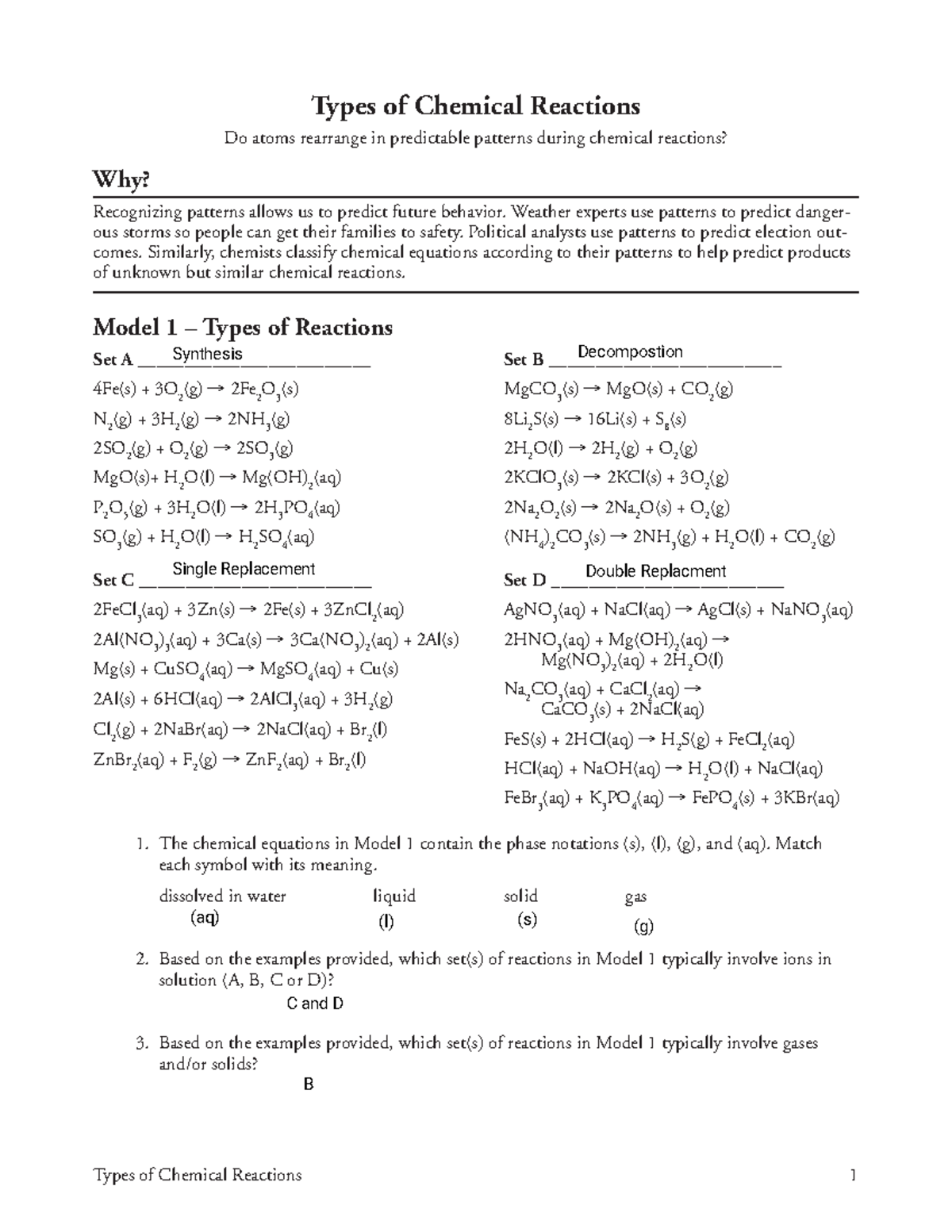Kami Export- 21 Types of Chemical Reactions-S - Types of Chemical ...