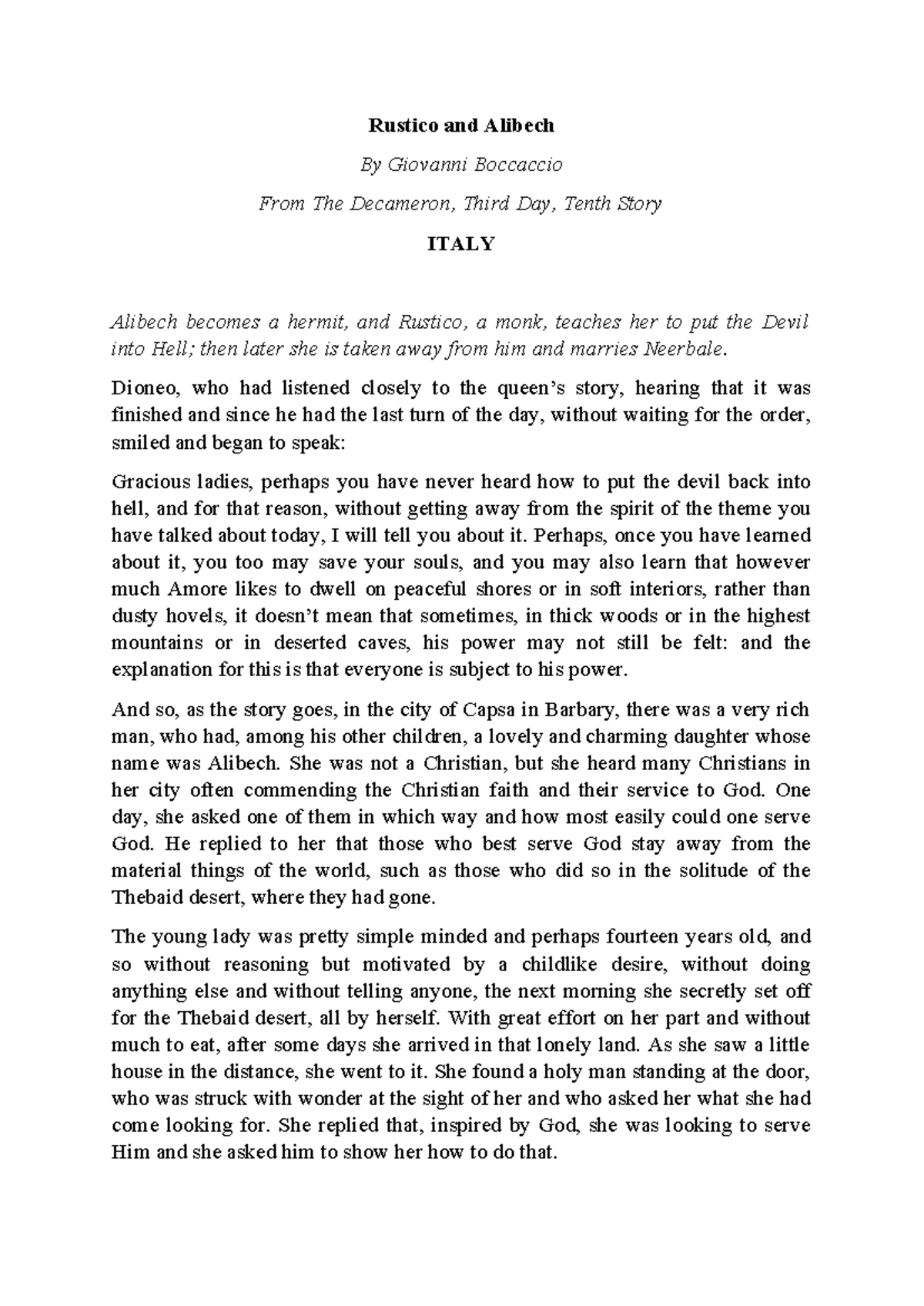 Rustico-and-Alibech - Jajakks - Rustico and Alibech By Giovanni ...