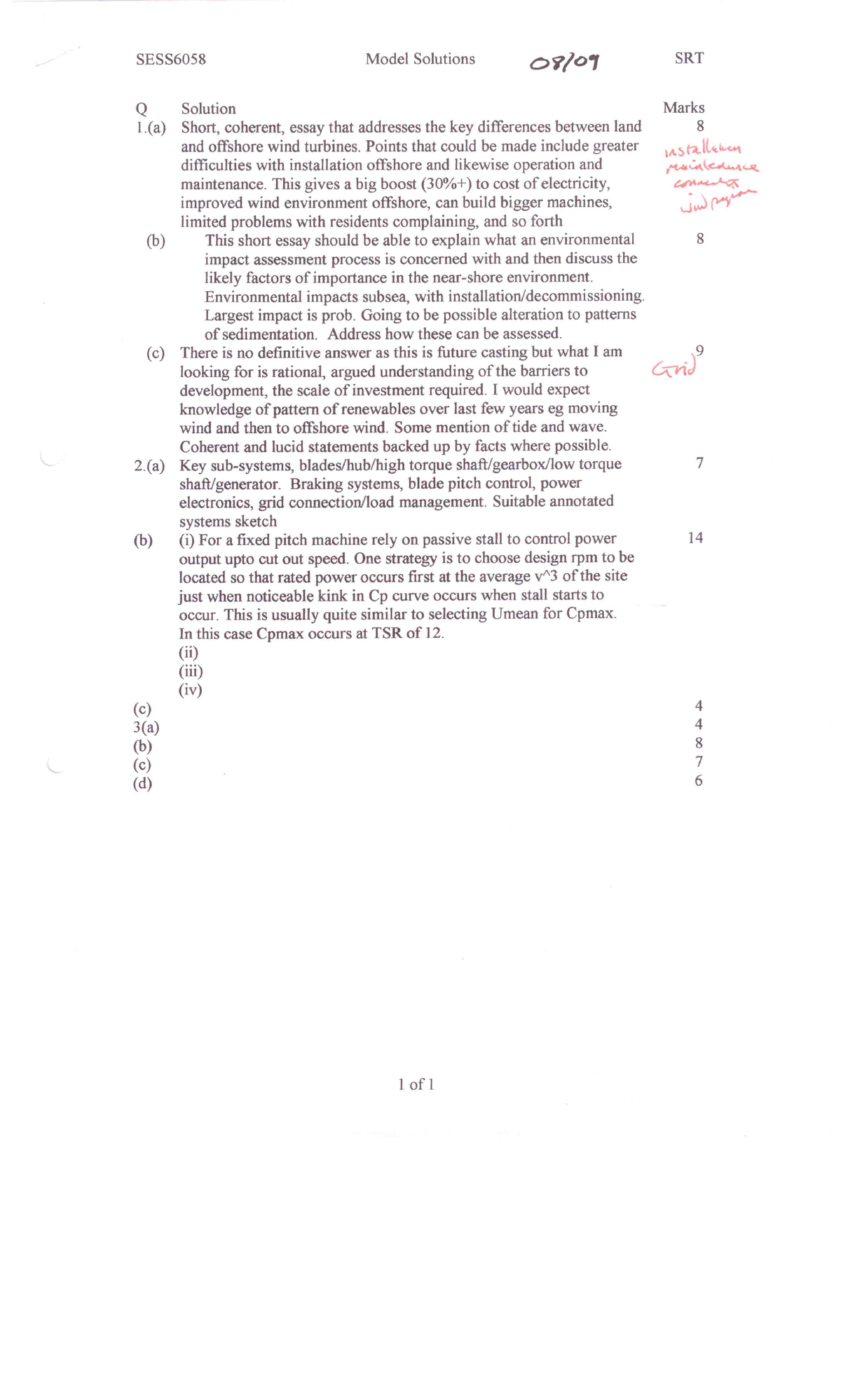 Sess6058 ay0910 q123 - past paper Questions and answers One out of ...