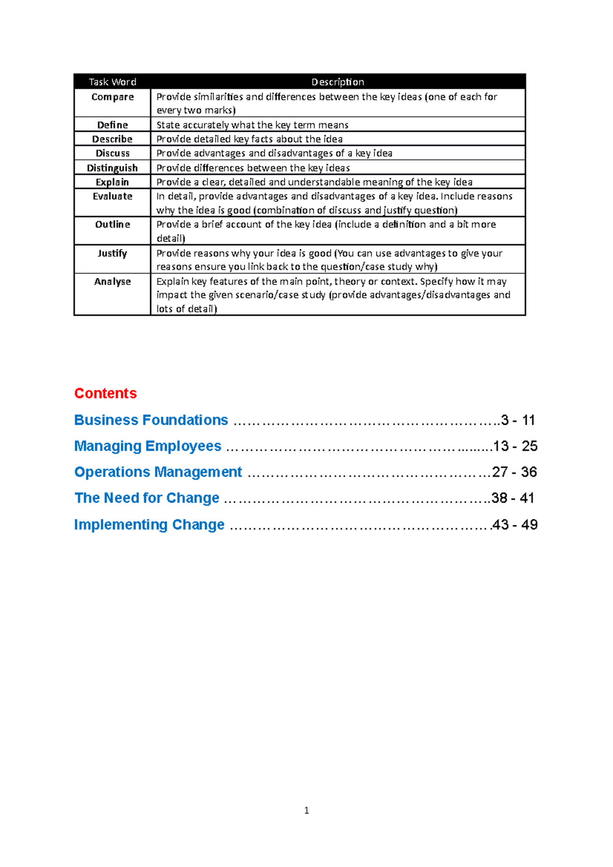 Business Management. complete notesdocx - Task Word Descripion Compare ...