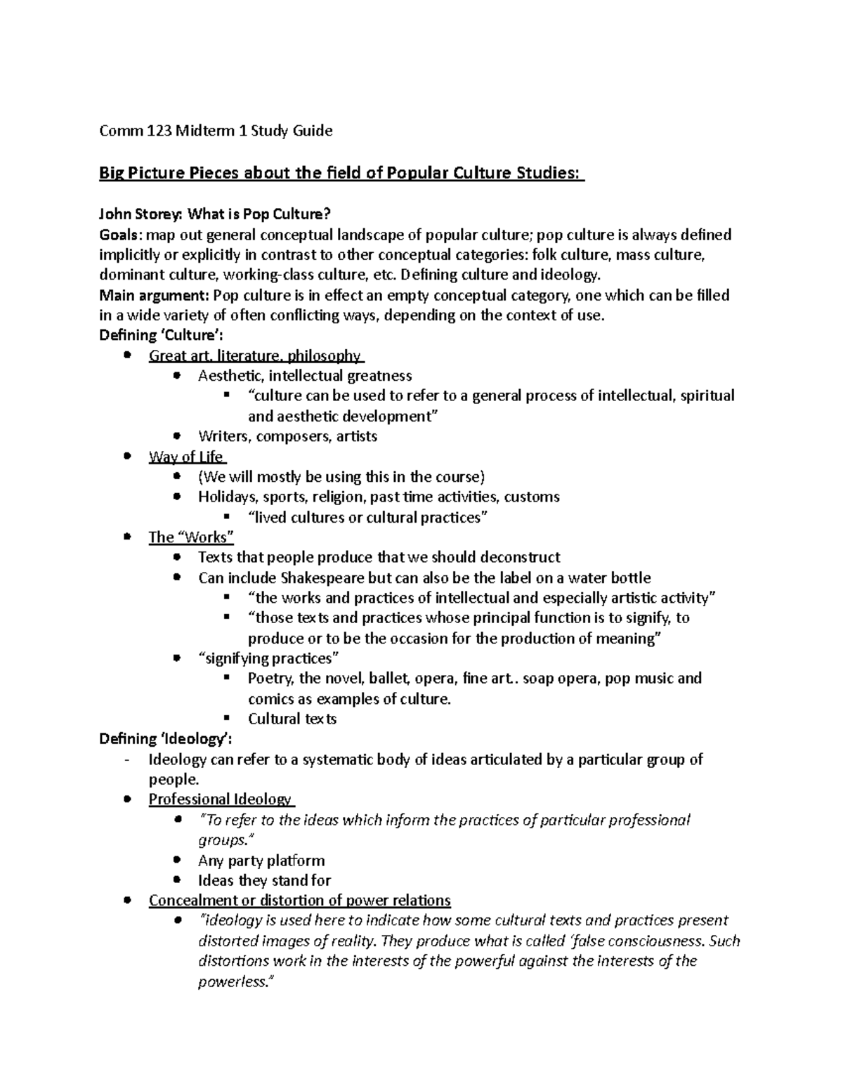 Comm 123 study guide - Comm 123 Midterm 1 Study Guide Big Picture ...