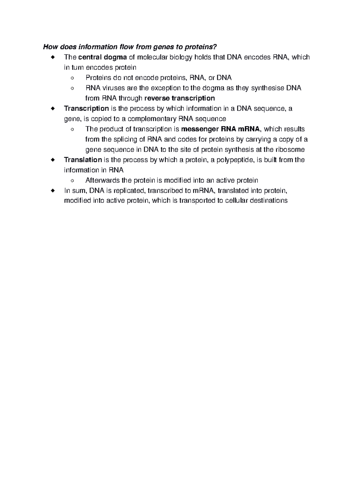 Solid Study Guide - 8 DNA-RNA-Protein - How does information flow from ...