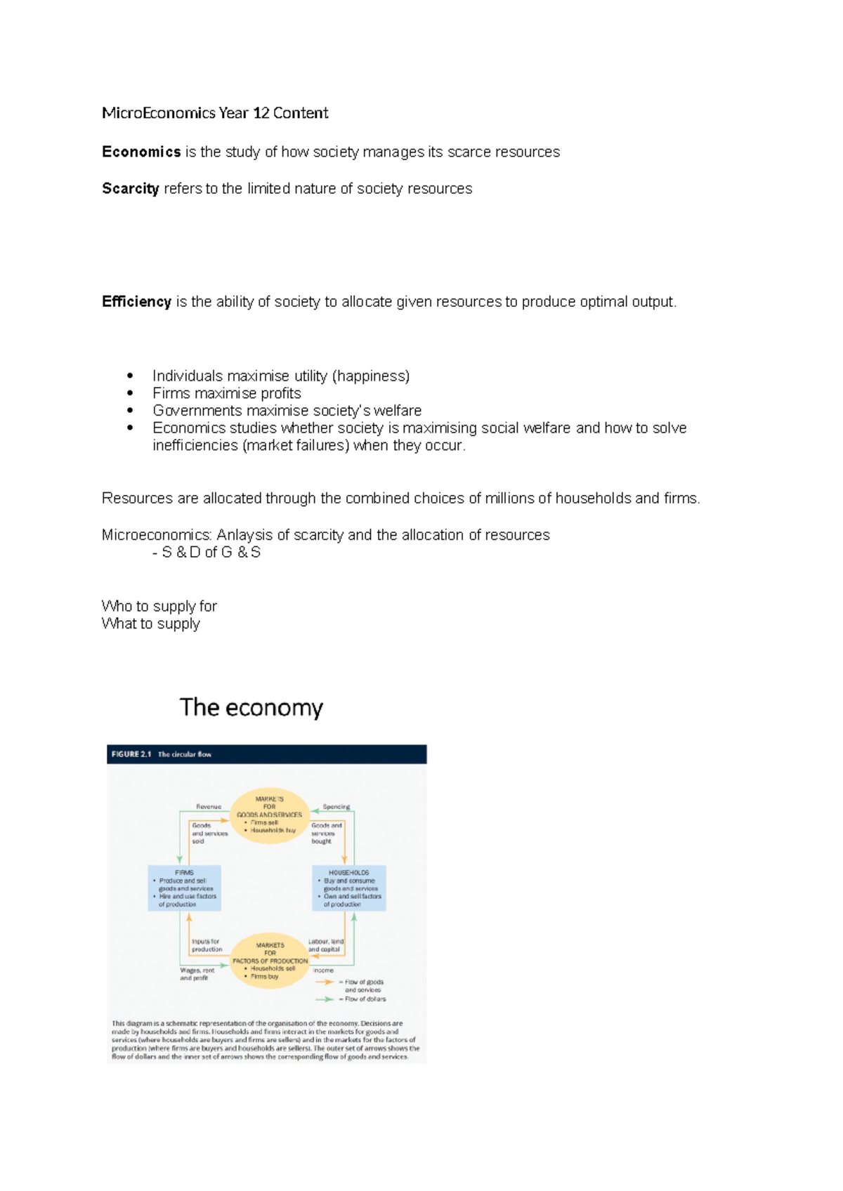 Micro Economics Year 12 Content - MicroEconomics Year 12 Content ...