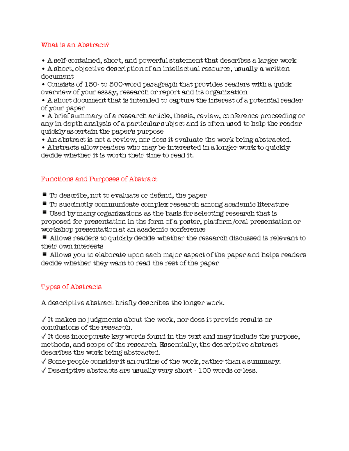 What is an Abstract - Abstracts allow readers who may be interested in ...