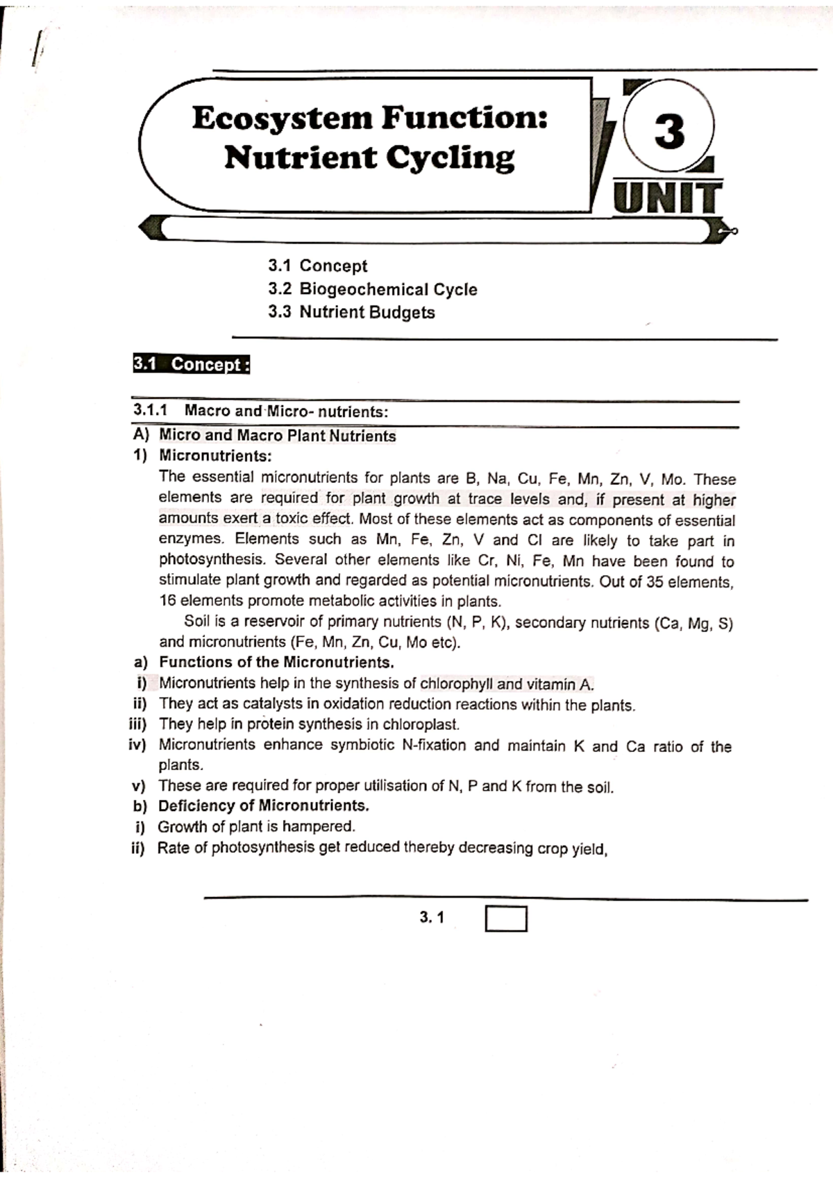 Nutrient cycle doc - Environmental Science - Studocu