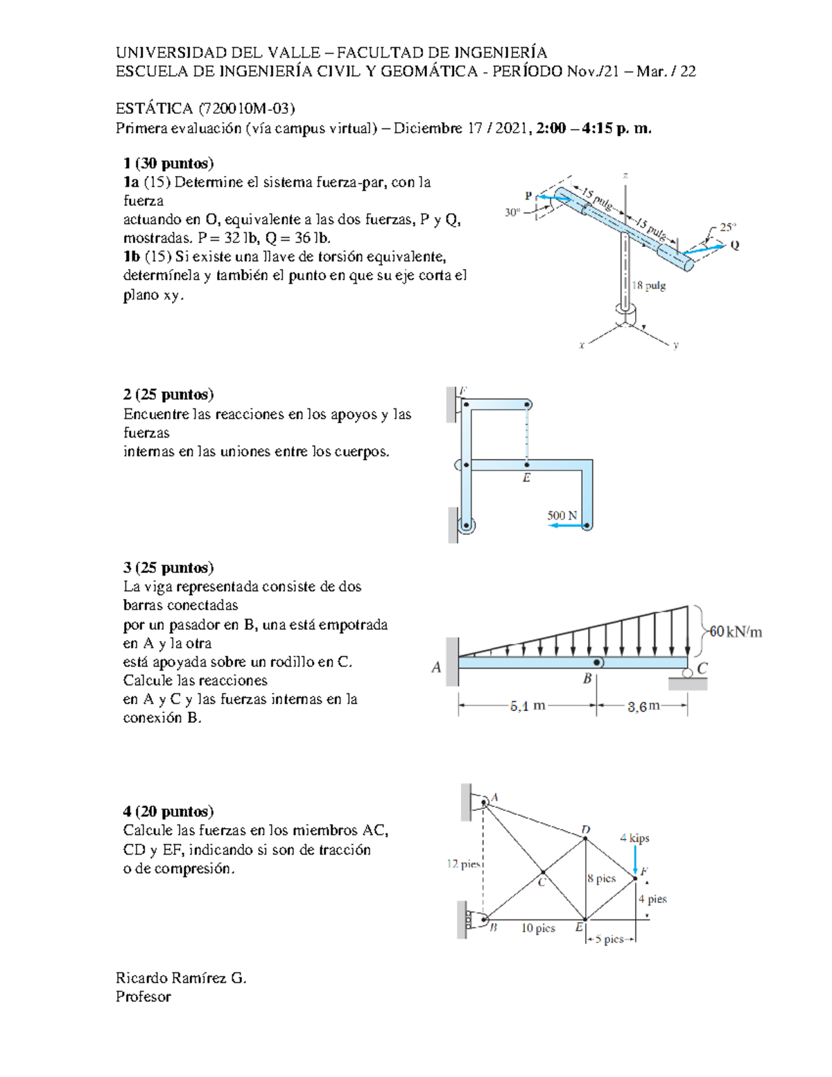 Examen 2PM - sdcsdc - UNIVERSIDAD DEL VALLE – FACULTAD DE INGENIERÍA ...