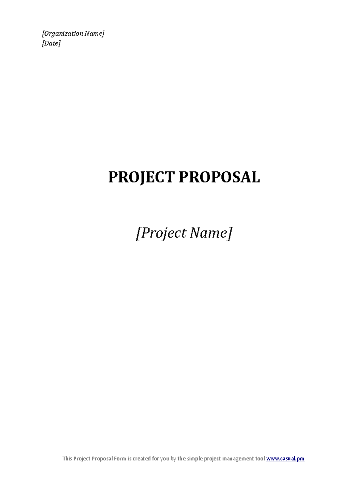 Generic Project Proposal Template - [Organization Name] [Date] PROJECT ...