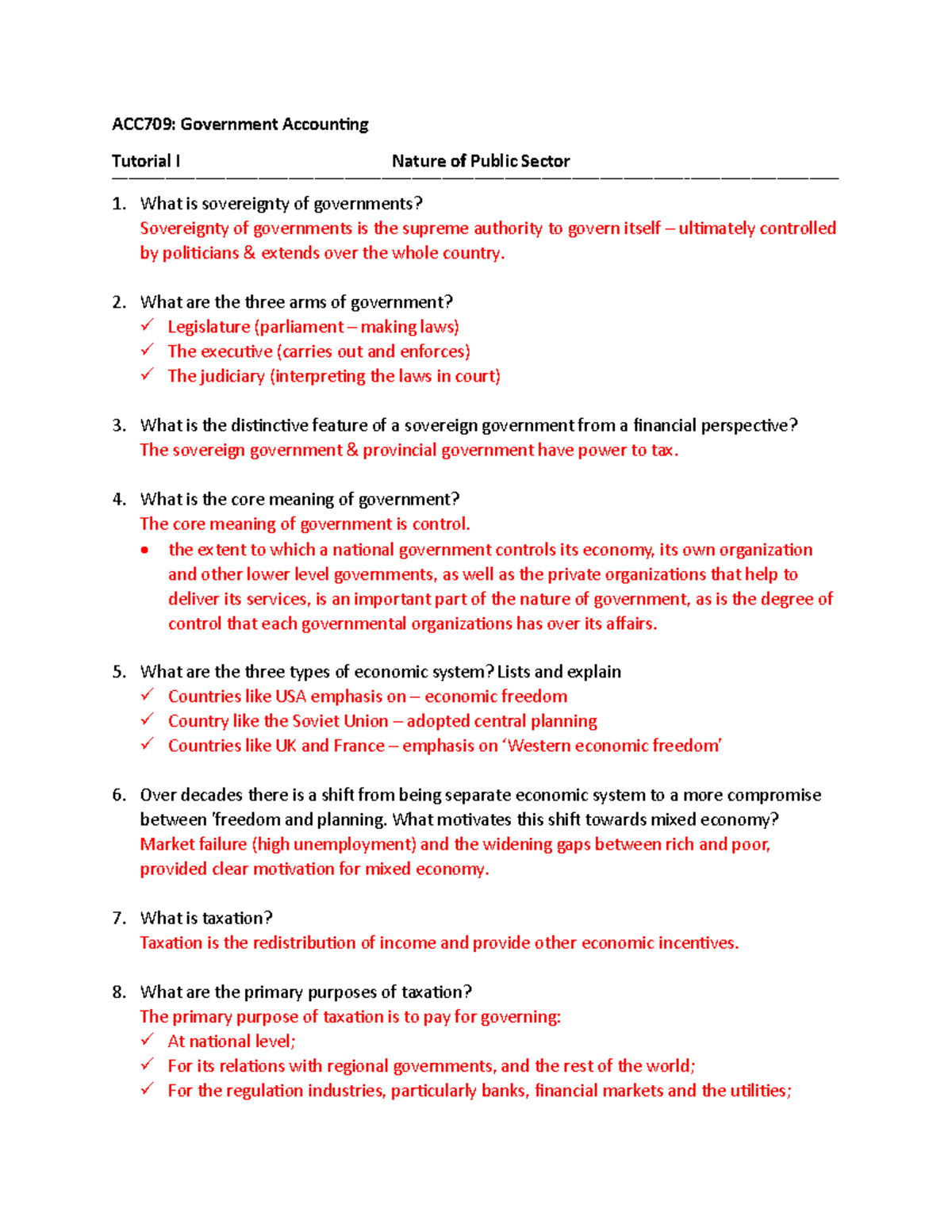 ACC709 Tutorial 1 - ACC709: Government Accounting Tutorial I - Studocu