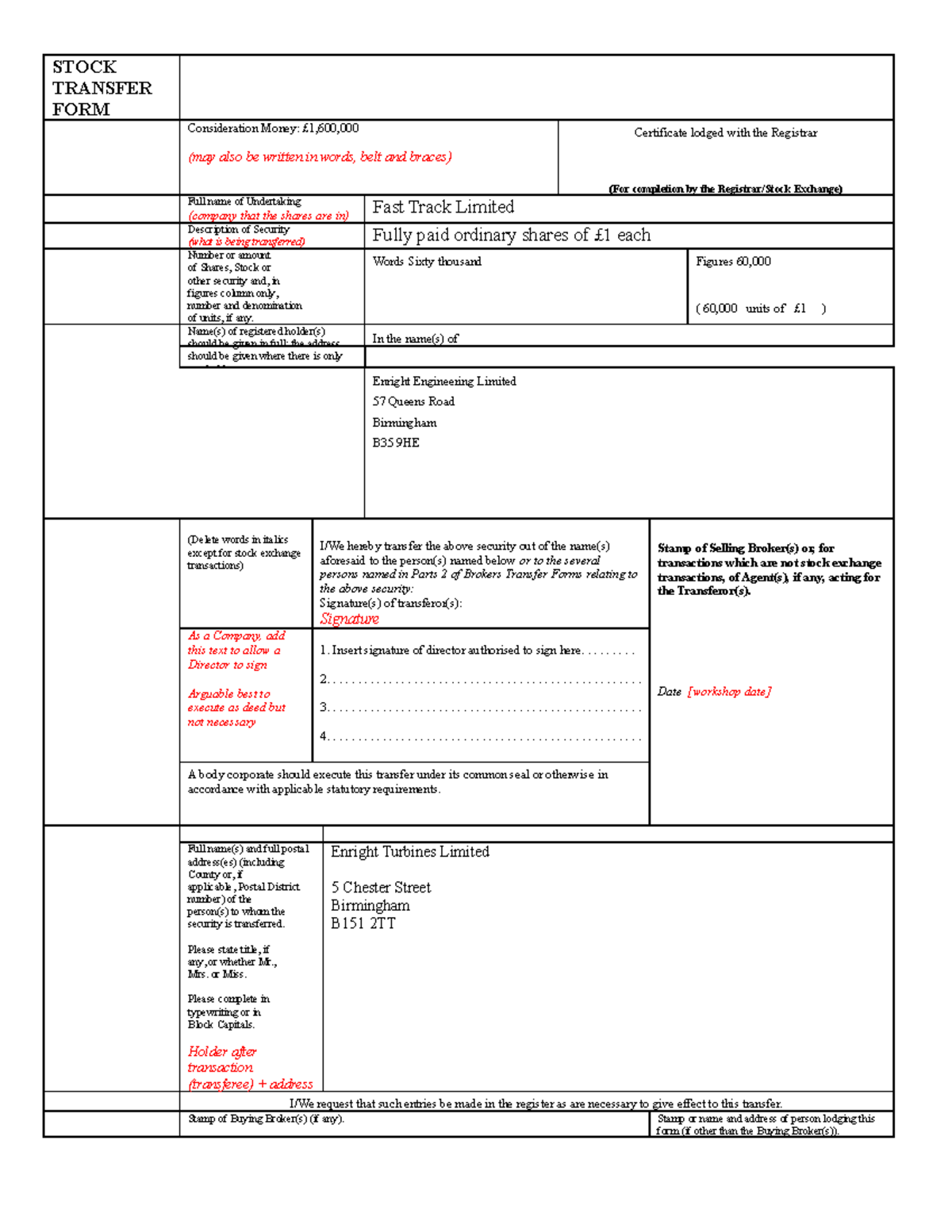 Irish Stock Transfer Form Fillable Printable Forms Free Online