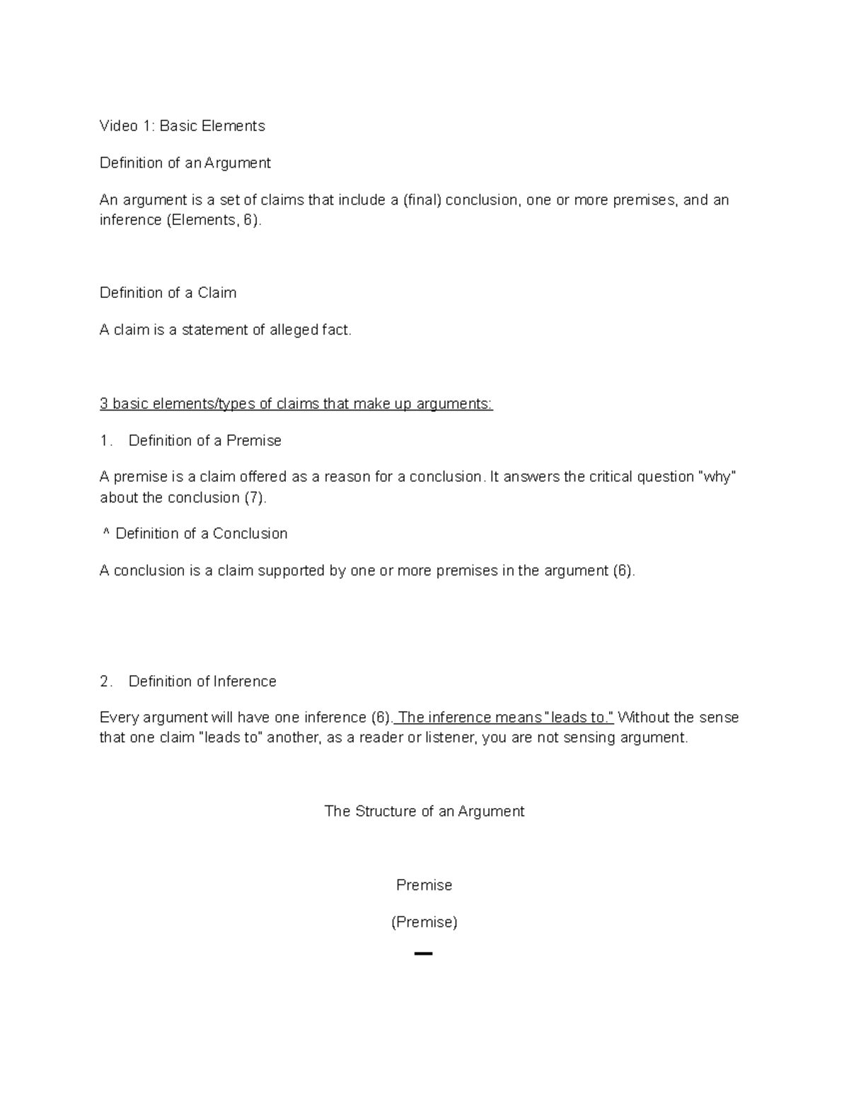 ENGL 1302- Argument Definitions & Structure. - Video 1: Basic Elements ...