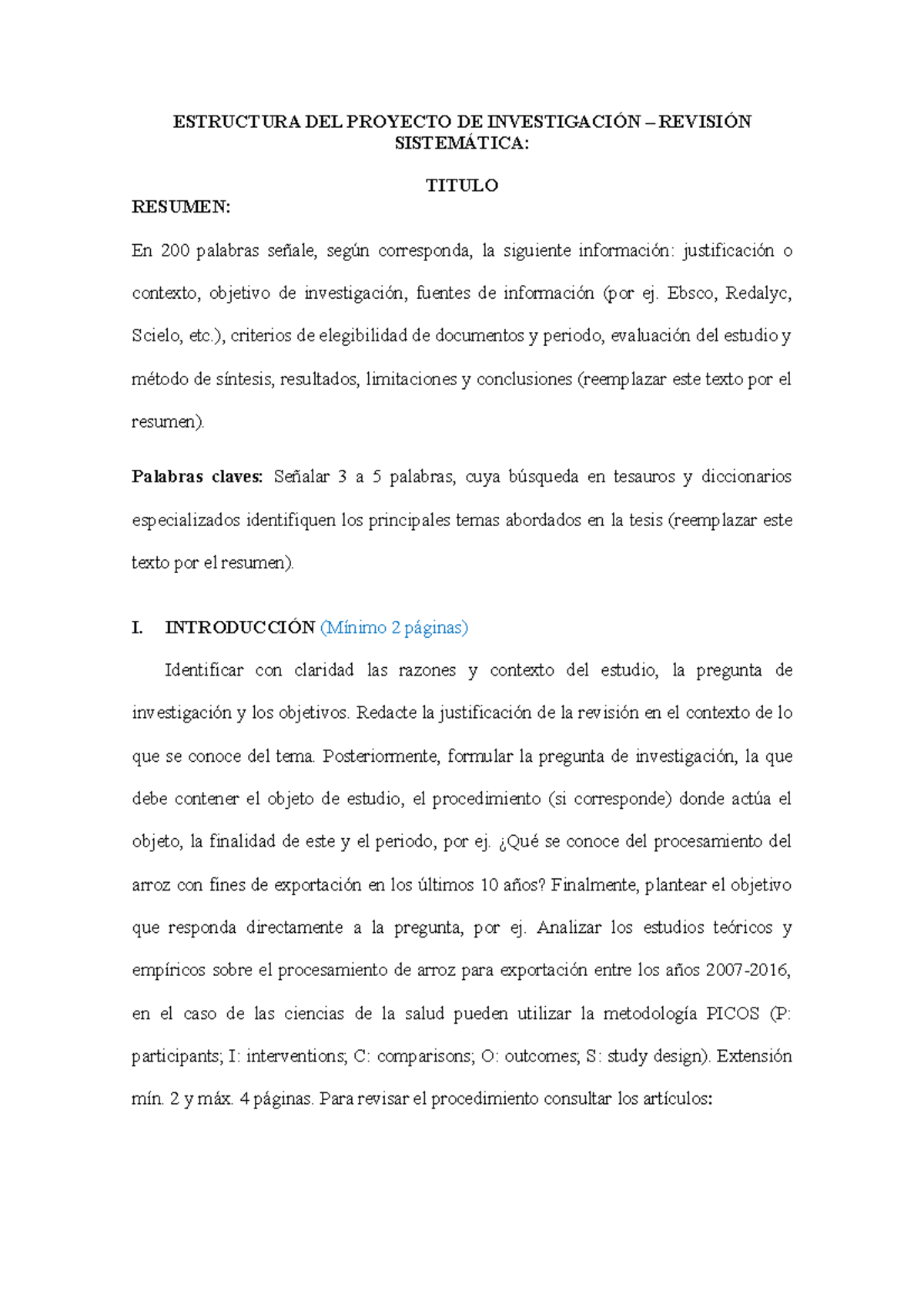 Estructura DEL Proyecto Revisión Sistemática (1)ghfghfg - ESTRUCTURA ...