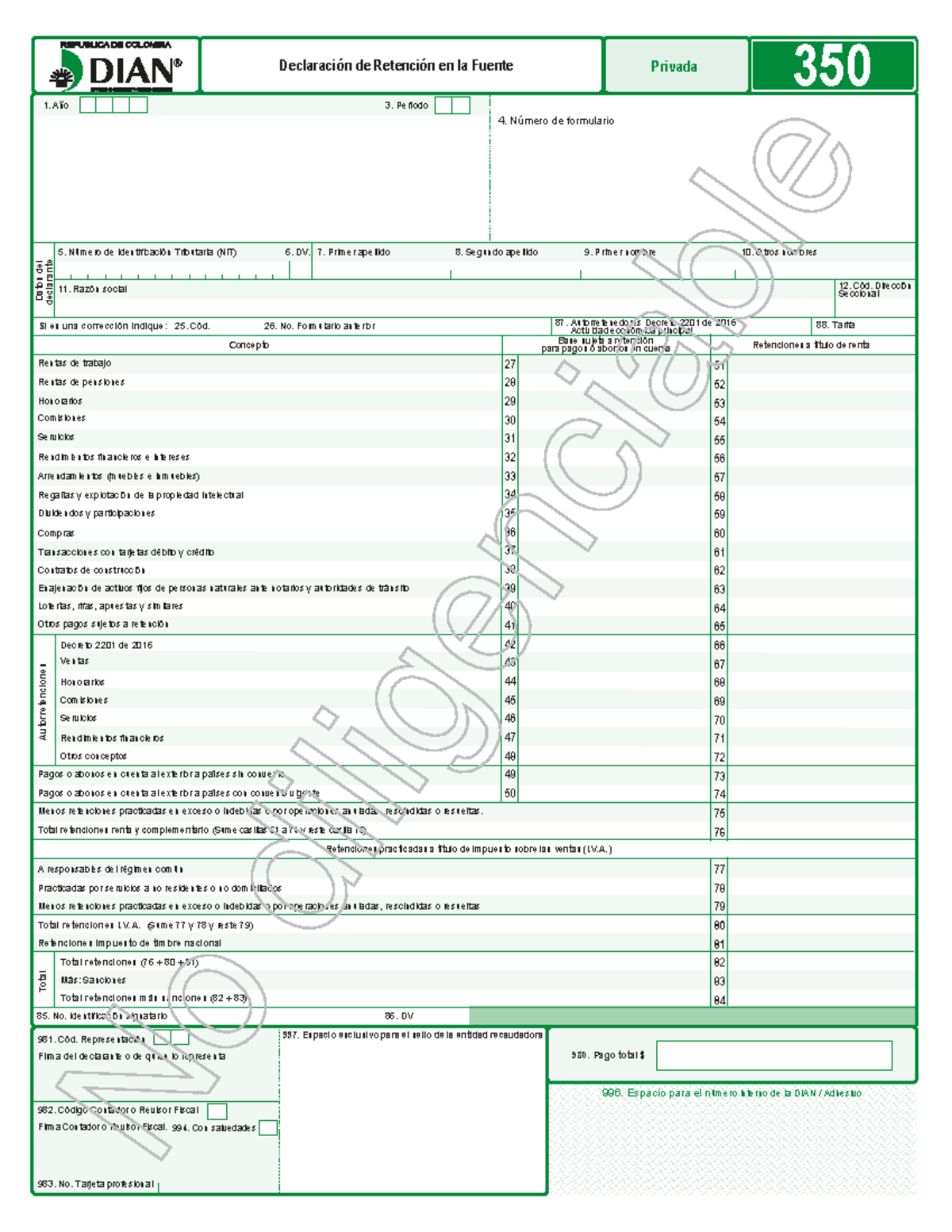 Formulario 350 2017 - los costos en contabilidad - Declaración de ...