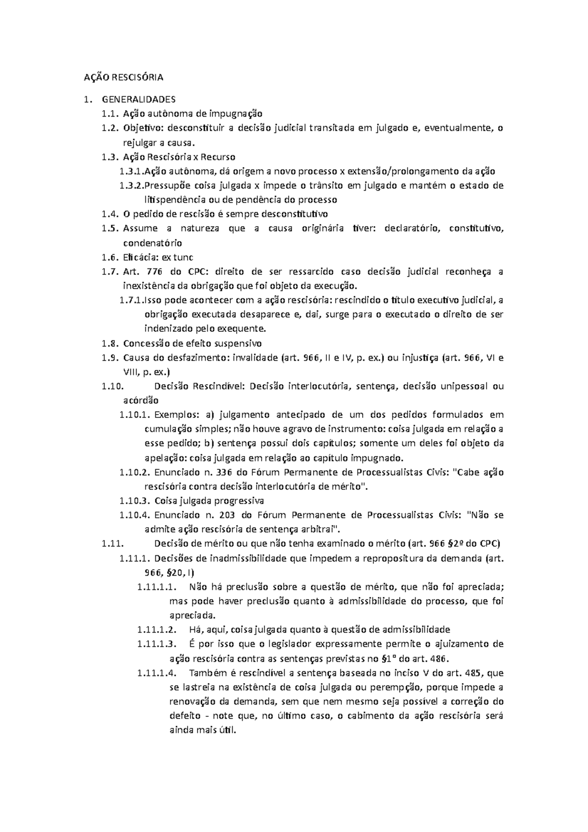 Rescisória - Resumo do ensinado em sala pela Gisele Goés ...