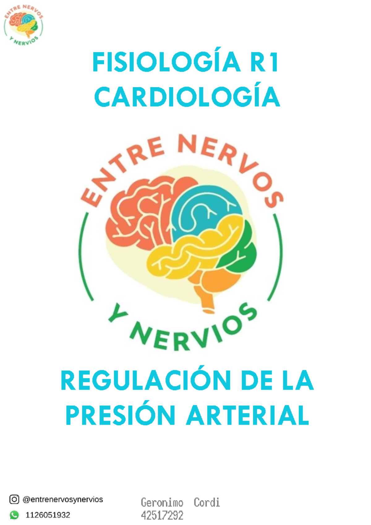 7. Regulacion DE LA Presion Arterial 13627 Geronimo Cordi - FISIOLOGÍA ...