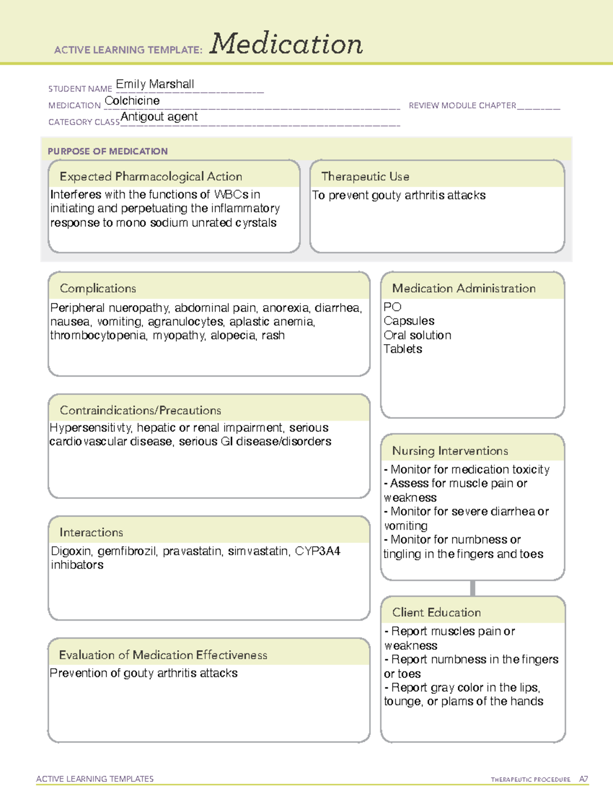 Colchicine - Pharm active learning template medication - ACTIVE ...
