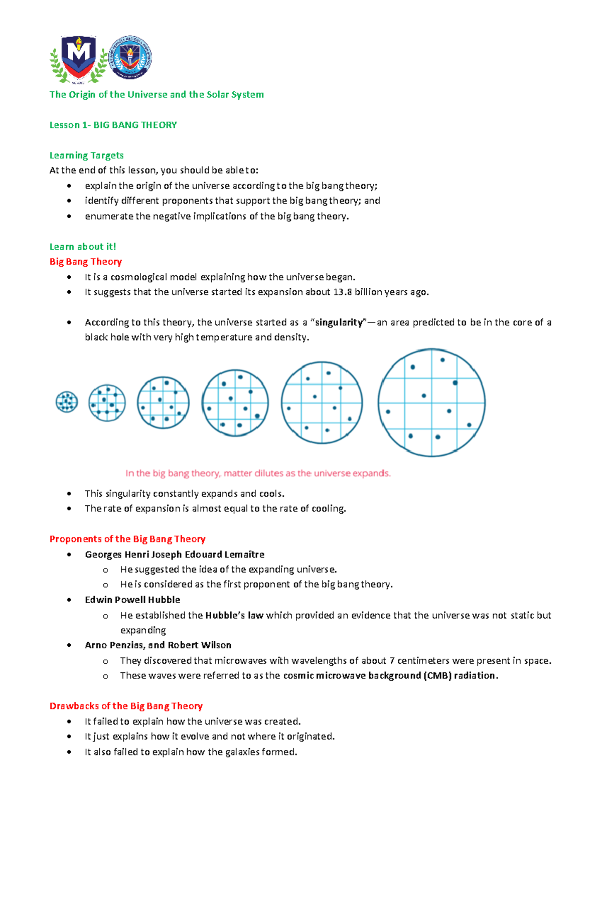 1 Big Bang Theory 081249 - The Origin of the Universe and the Solar ...