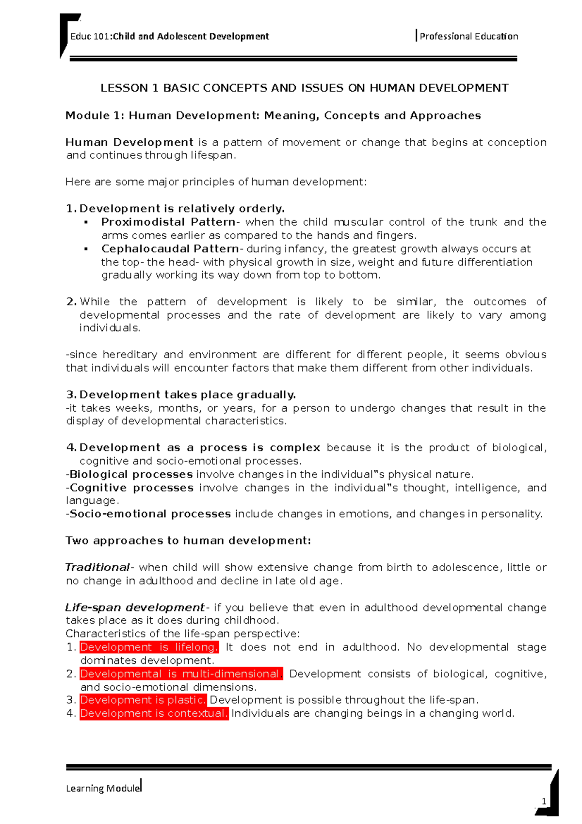 The Adolescence Midterm Coverage - LESSON 1 BASIC CONCEPTS AND ISSUES ON HUMAN DEVELOPMENT ...
