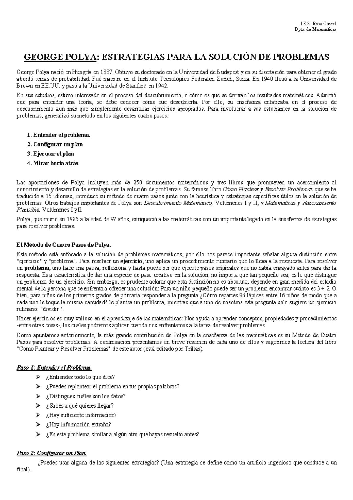Estrategias de polya - Apuntes 1-2 - I.E. Rosa Chacel Dpto. de ...