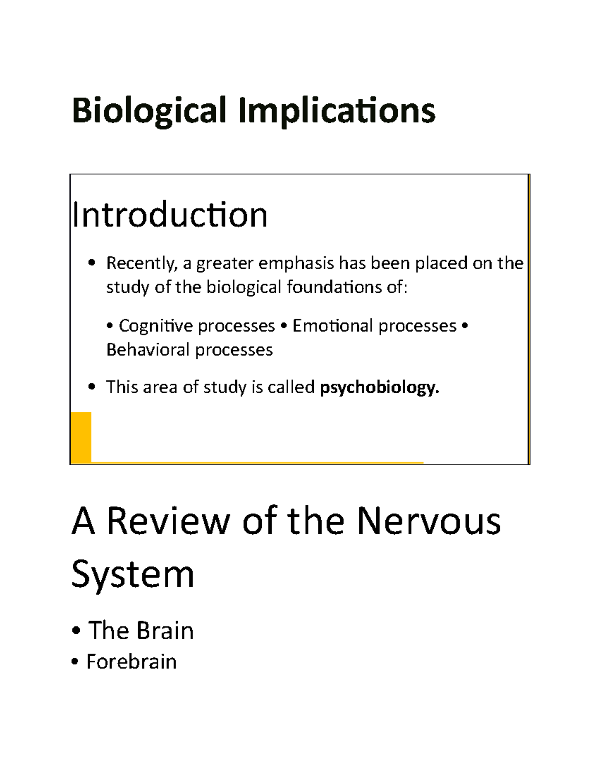 Biological Implications - Biological Implications Introduction Recently ...