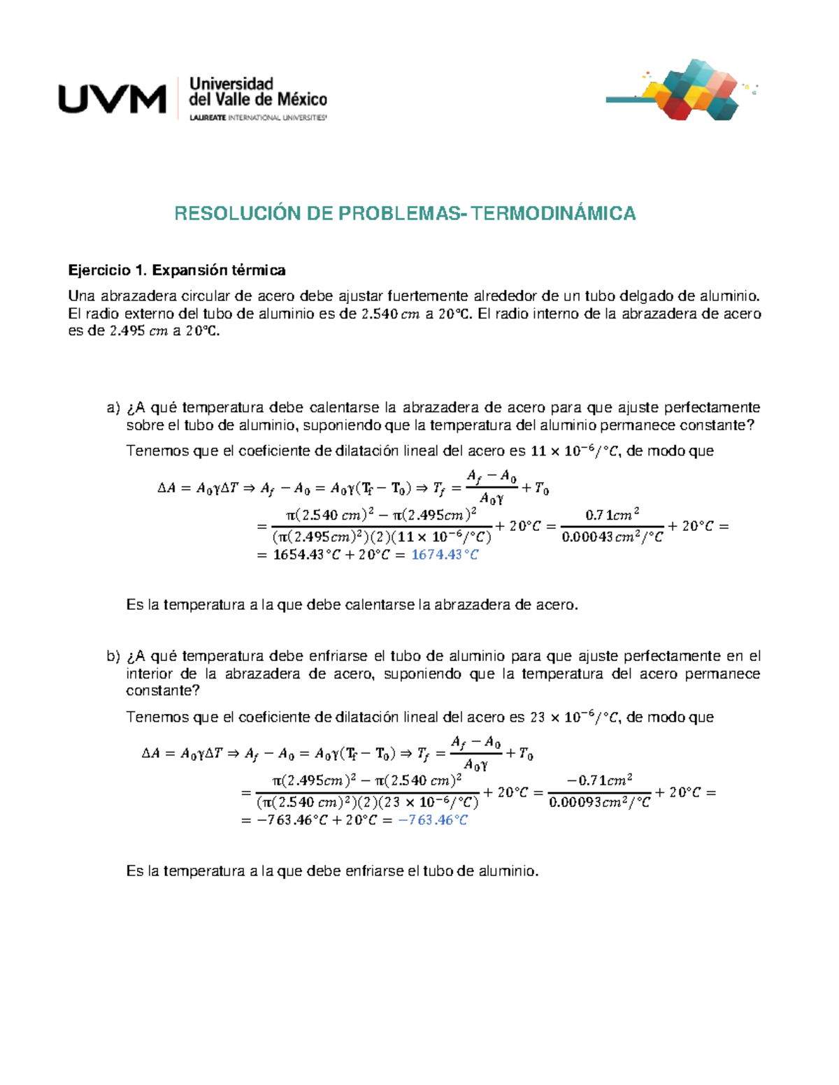 A7 Fisica UVM compartido - RESOLUCIÓN DE PROBLEMAS- TERMODINÁMICA ...
