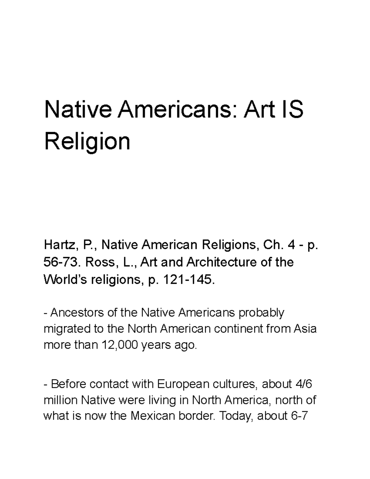 Native Americans Art IS Religion - Native Americans: Art IS Religion ...