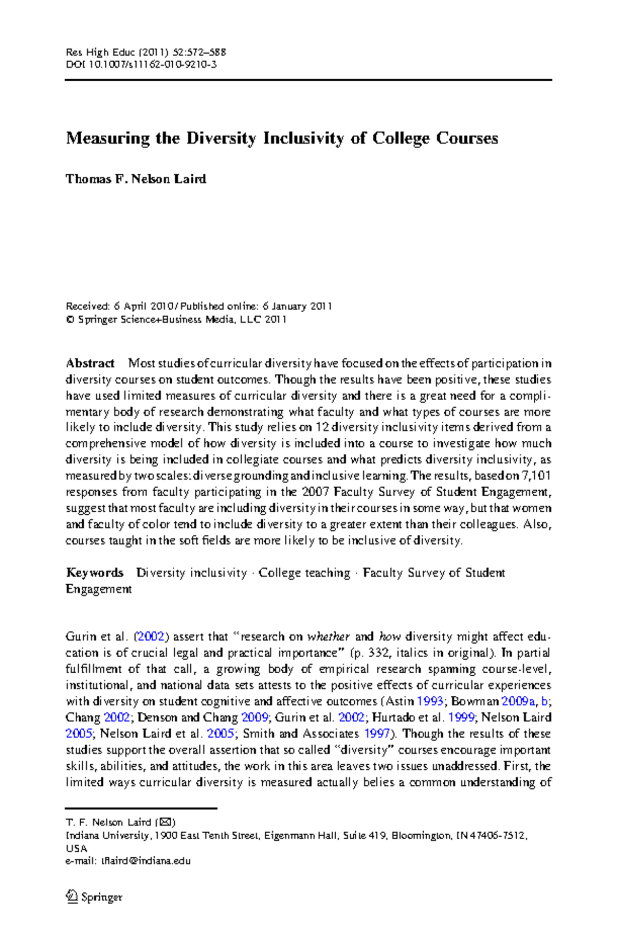 Case Study Inclusivity - Measuring the Diversity Inclusivity of College ...