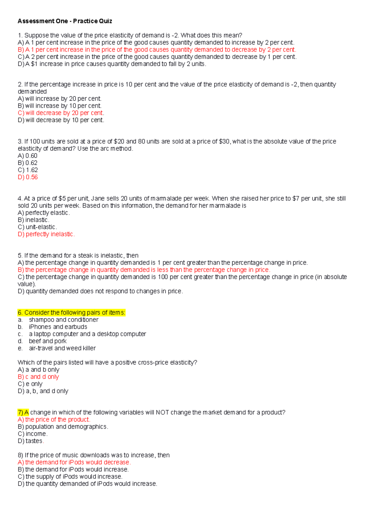 Assessment One - Practice Quiz-1 - Assessment One - Practice Quiz ...