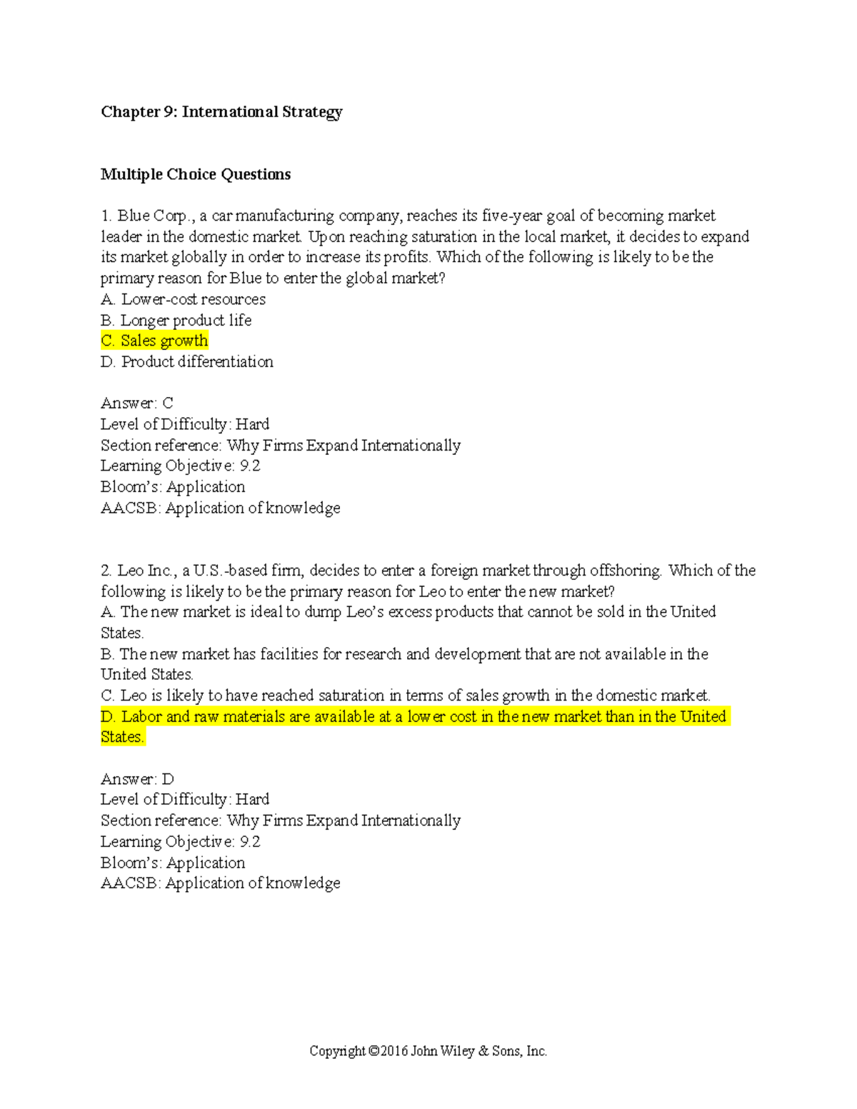 Ch09-Strategic-Management - Chapter 9: International Strategy Multiple ...