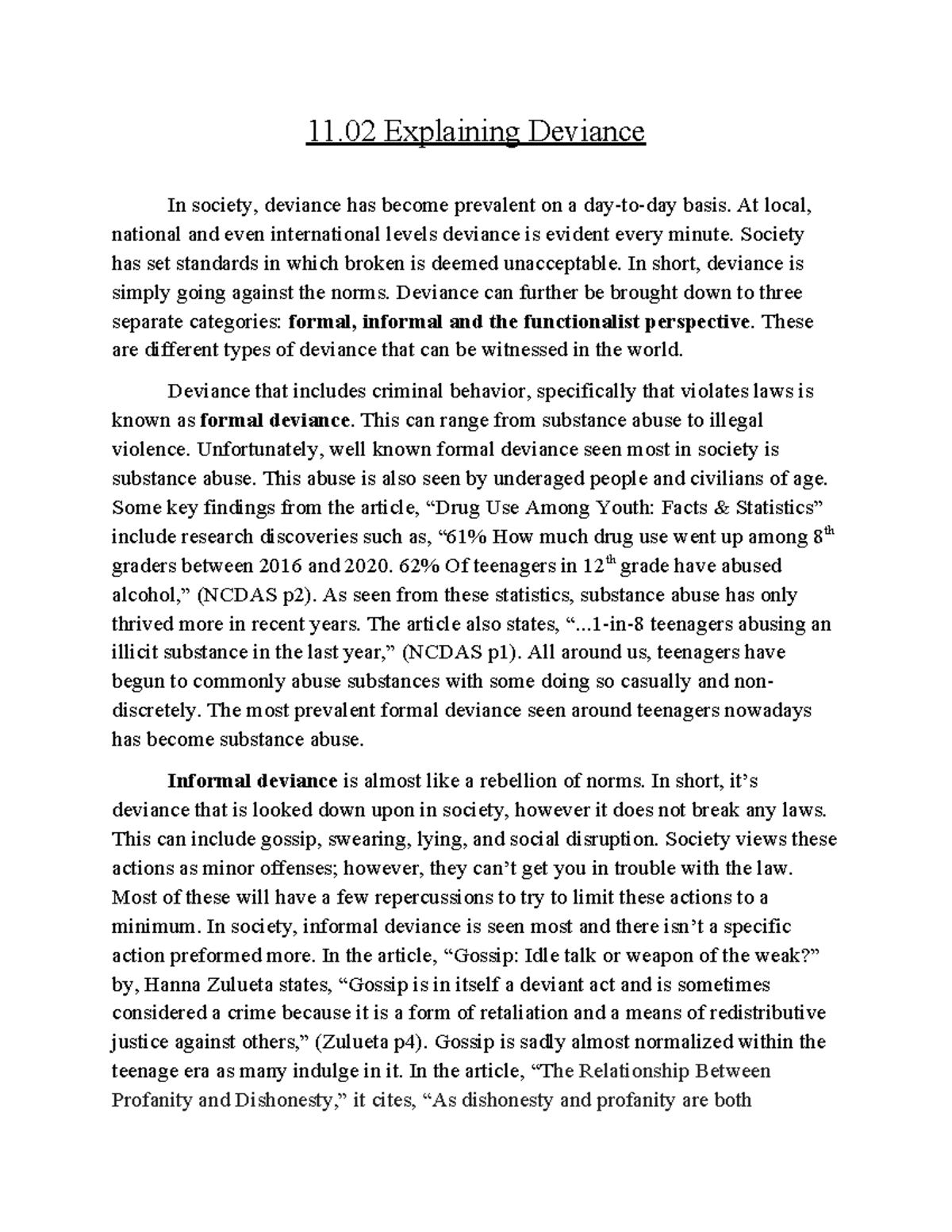 11.02 Explaining Deviance - 11 Explaining Deviance In society, deviance ...