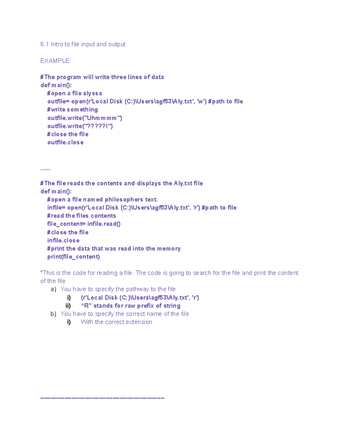 198:101 Programming I (XIV) - 6 Intro to file input and output EXAMPLE ...