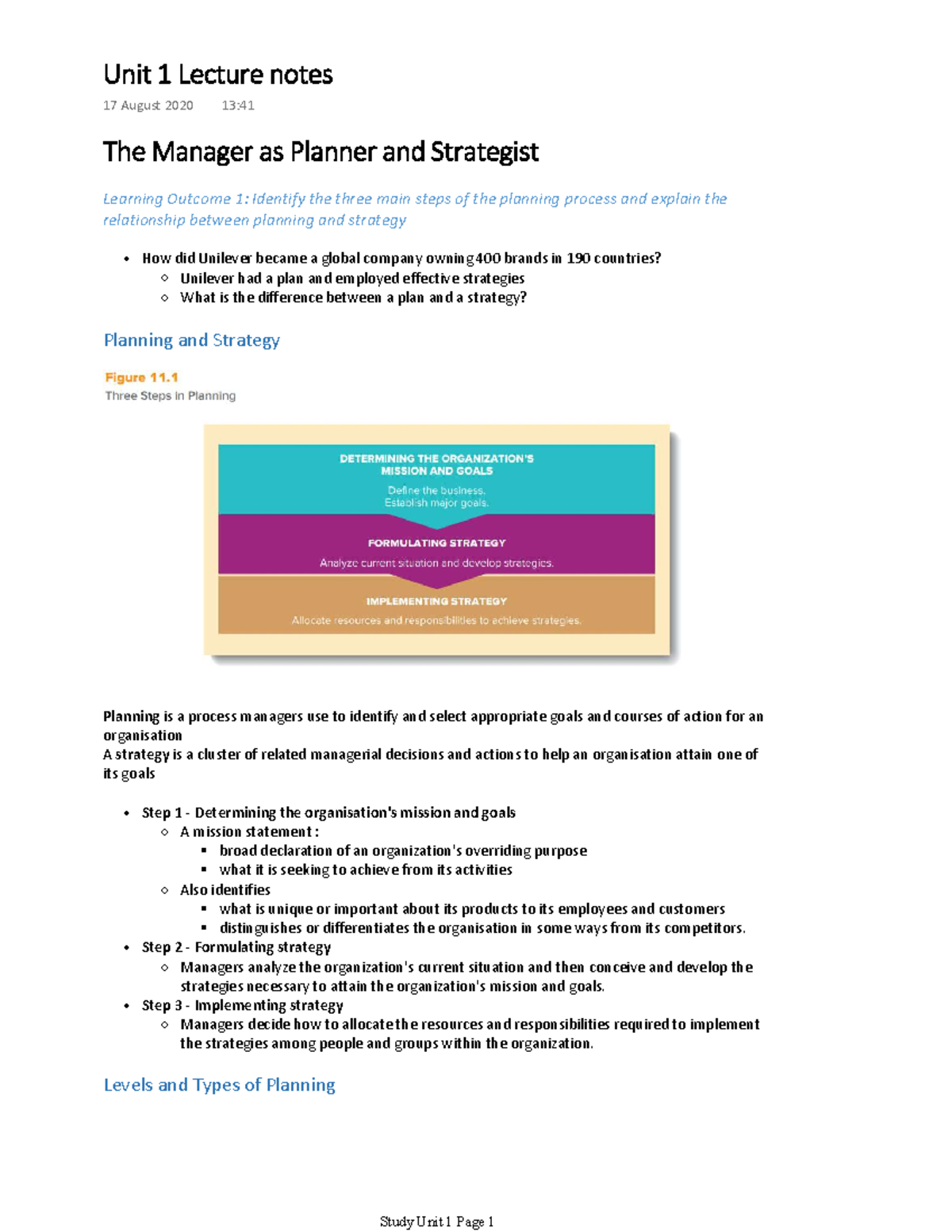 OBS 124 Unit 1 lecture notes - Warning: TT: undefined function: 32 The ...