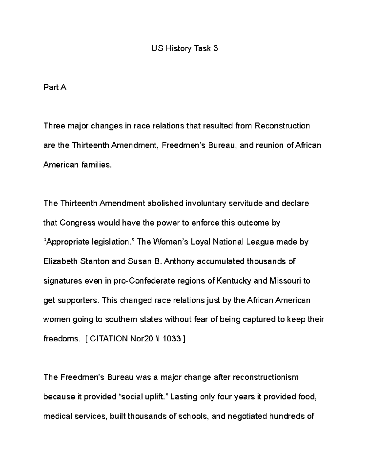 US Hist Task 3 - Grade: Pass - US History Task 3 Part A Three major ... US Hist Task 3 - Grade: Pass - US History Task 3 Part A Three major ...