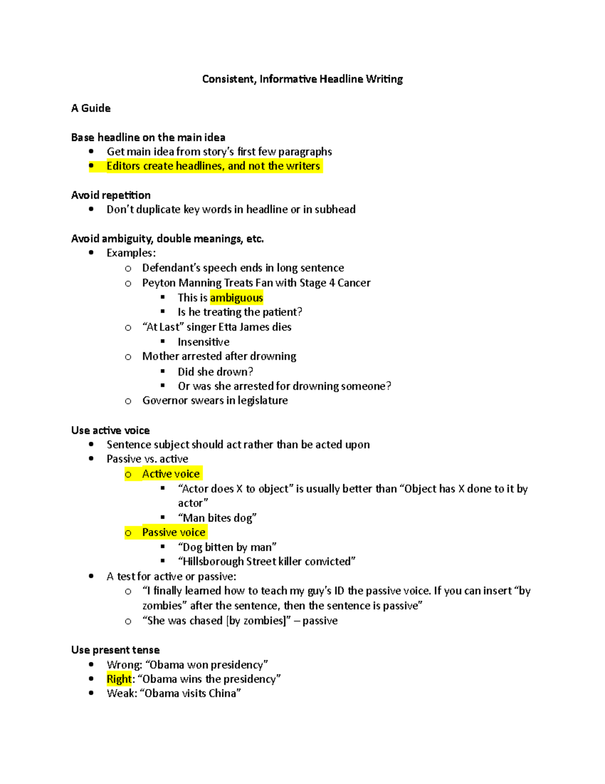 Headline and SEO - Consistent, Informative Headline Writing A Guide ...