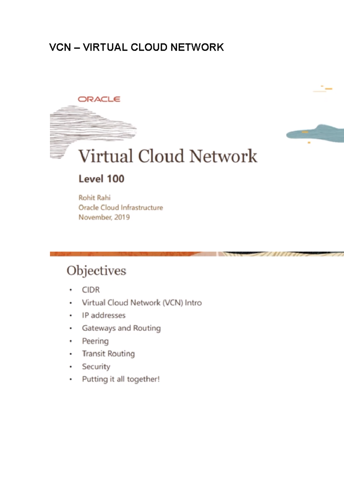 03-OCI ARCH - Virtual Cloud Network(VCN) - VCN – VIRTUAL CLOUD NETWORK ...