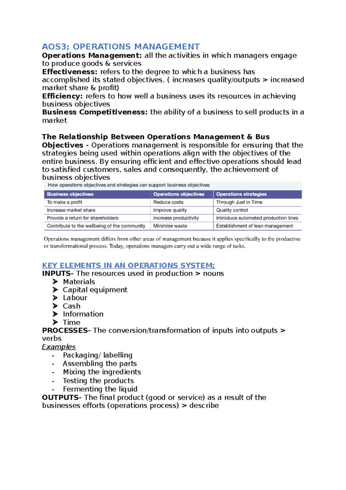 AOS3 Operations Managment - AOS3; OPERATIONS MANAGEMENT Operations ...