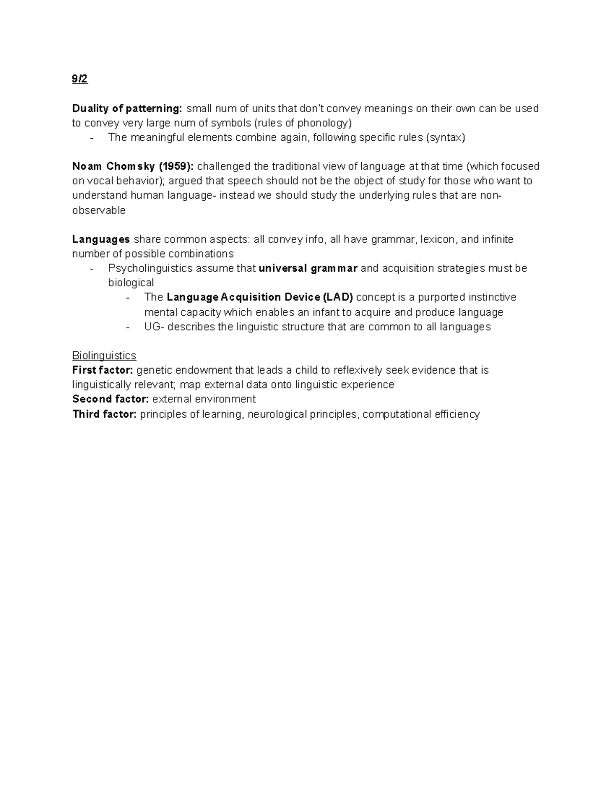 The Structure of Language - 9/ Duality of patterning: small num of ...