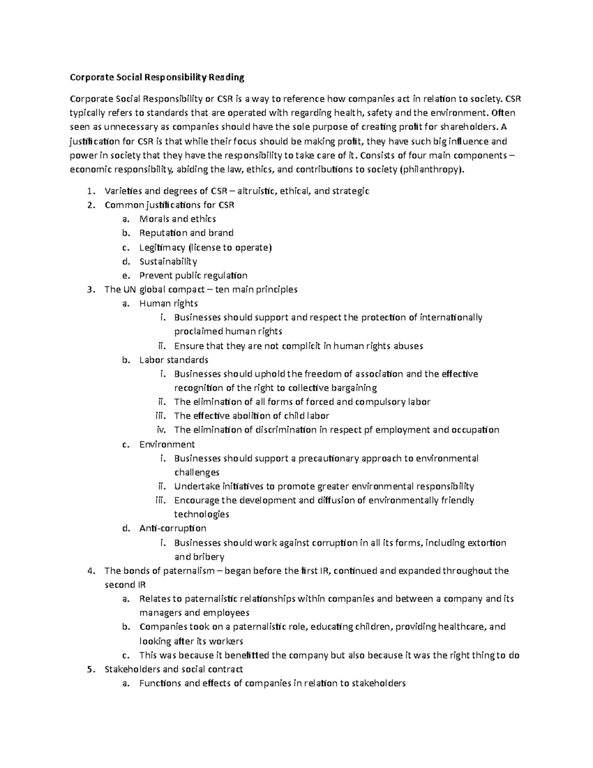 CSR and Ethics - Corporate Social Responsibility Reading Corporate ...