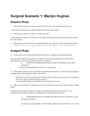 Surgical Scenario 2: Stan Checketts Reactive Phase - Studocu