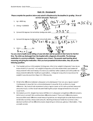 MTH 155 Worksheet #4 - Cody Parker Math 155 Worksheet # The physician ...