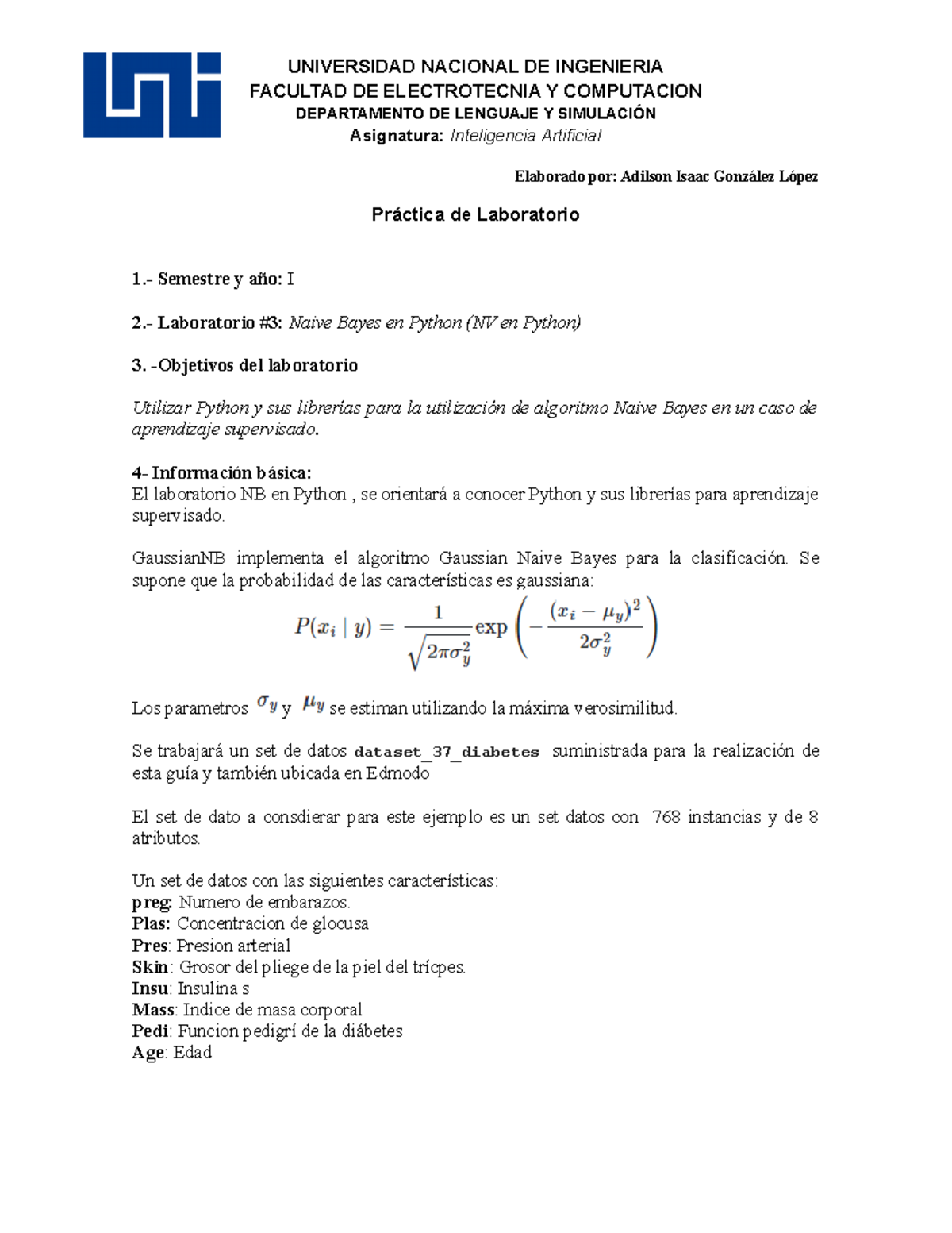 Naive Bayes en Python(Kathleen) - FACULTAD DE ELECTROTECNIA Y ...