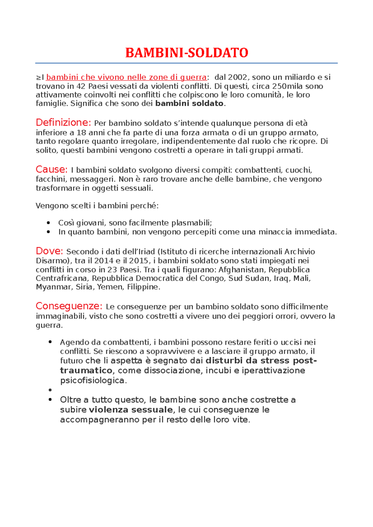 Bambini-soldato - Bambini-soldato - BAMBINI-SOLDATO ≥I bambini che ...