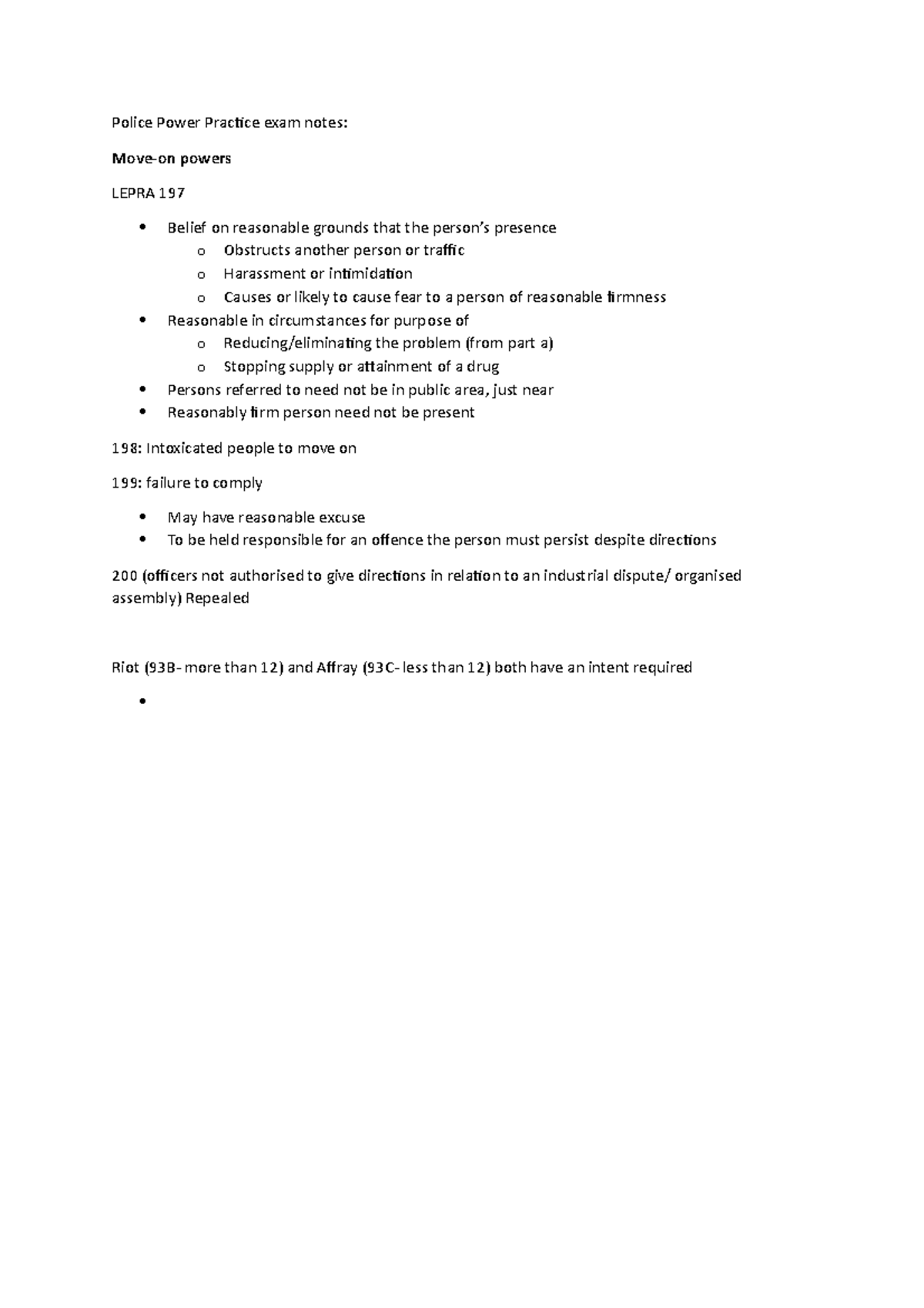 Police Power Practice Exam Notes Police Power Practice Exam Notes