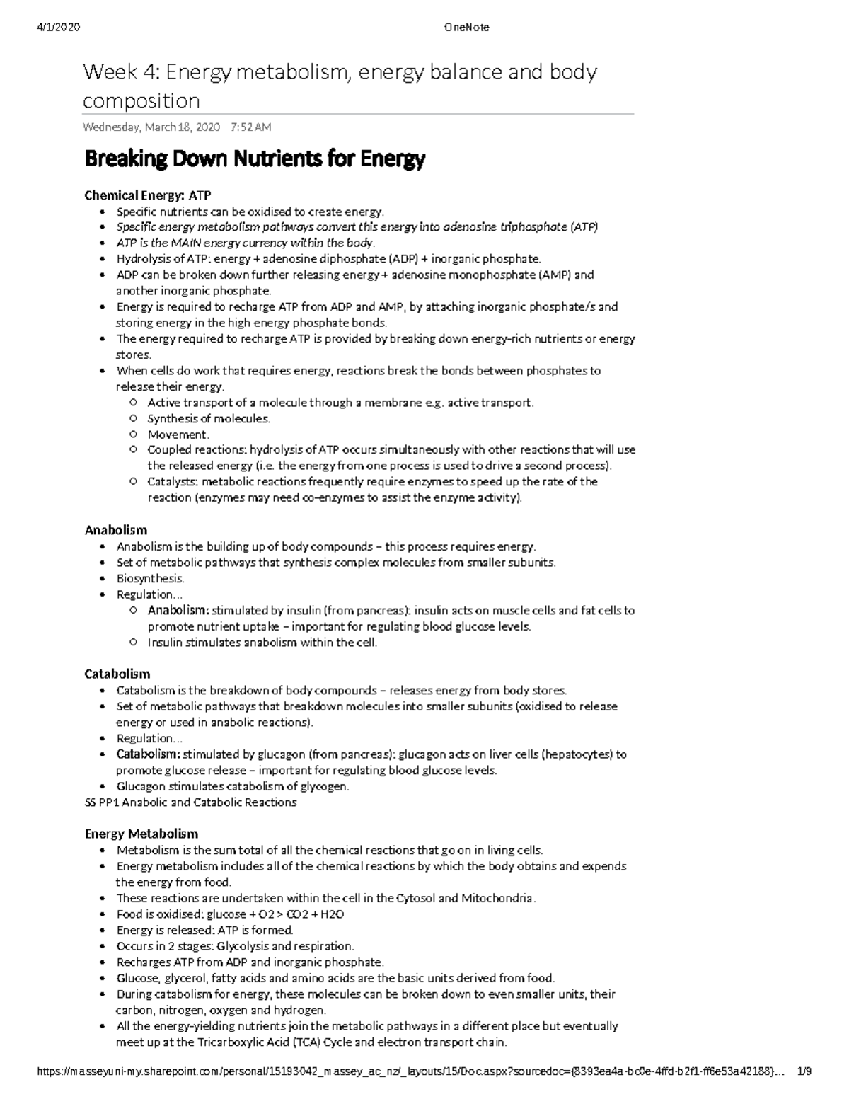 214131 Introduction to Food and Nutrition Week 4 - Week 4: Energy ...